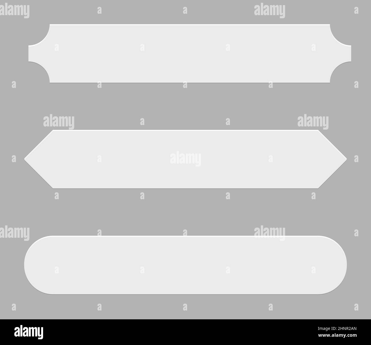 Sign, banner, plaque design shape element. Rectangle plate, board with ...