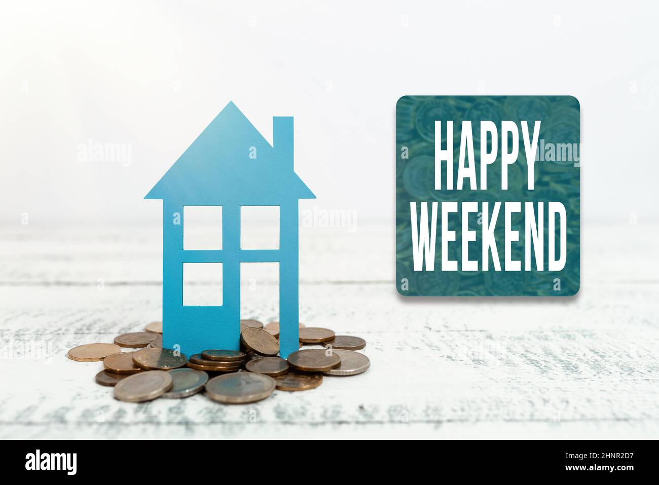 Hand writing sign Happy Weekend, Concept meaning something nice has ...