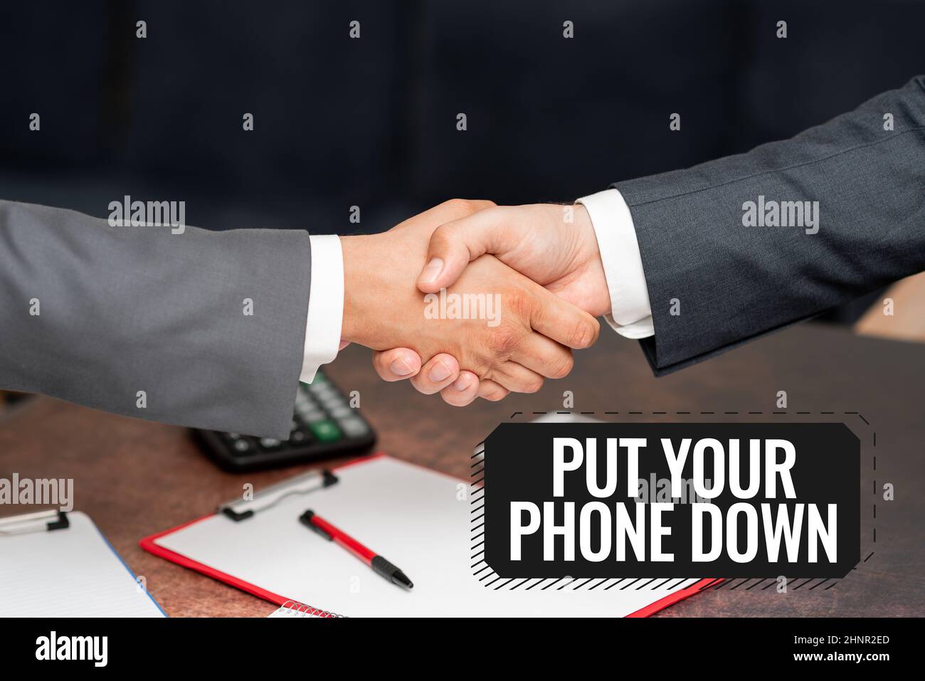 Conceptual display Put Your Phone Down, Business idea end telephone ...
