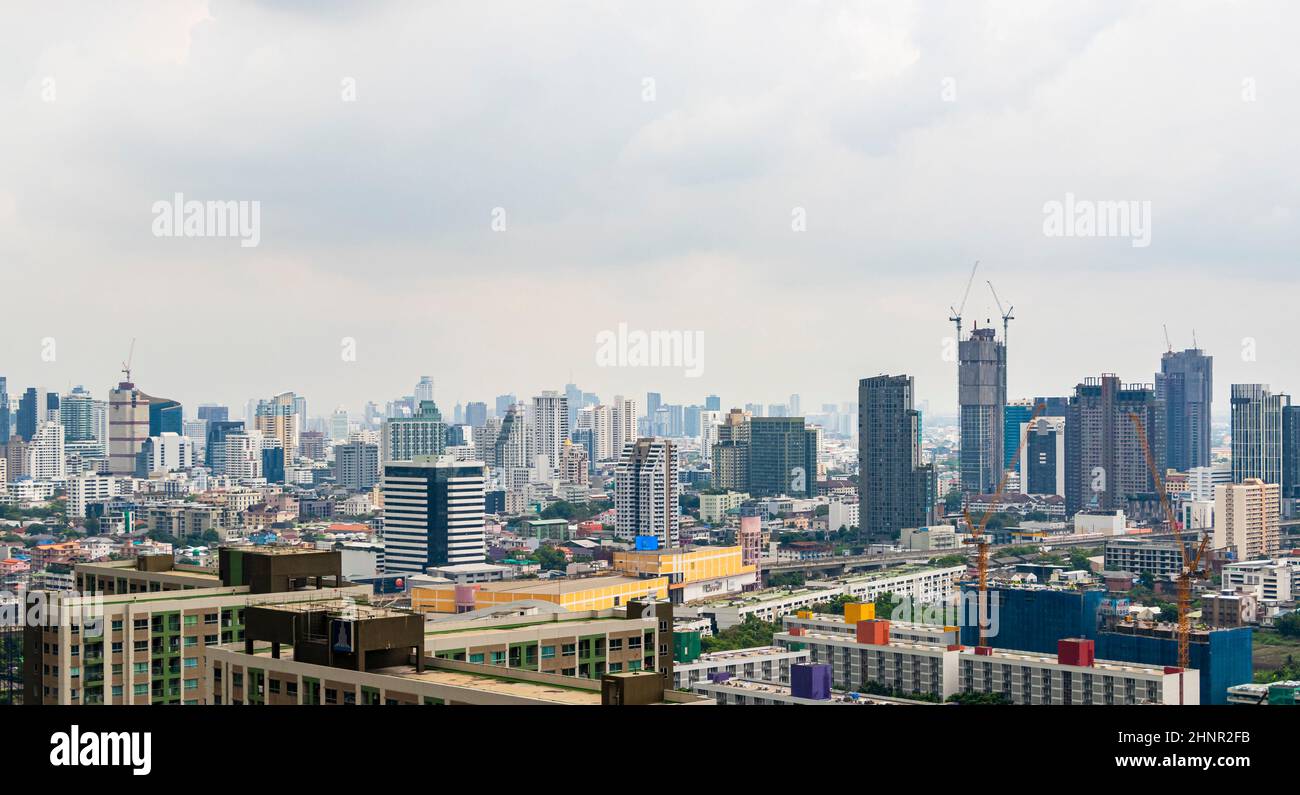 Bangkok city panorama skyscraper cityscape of the capital of Thailand ...