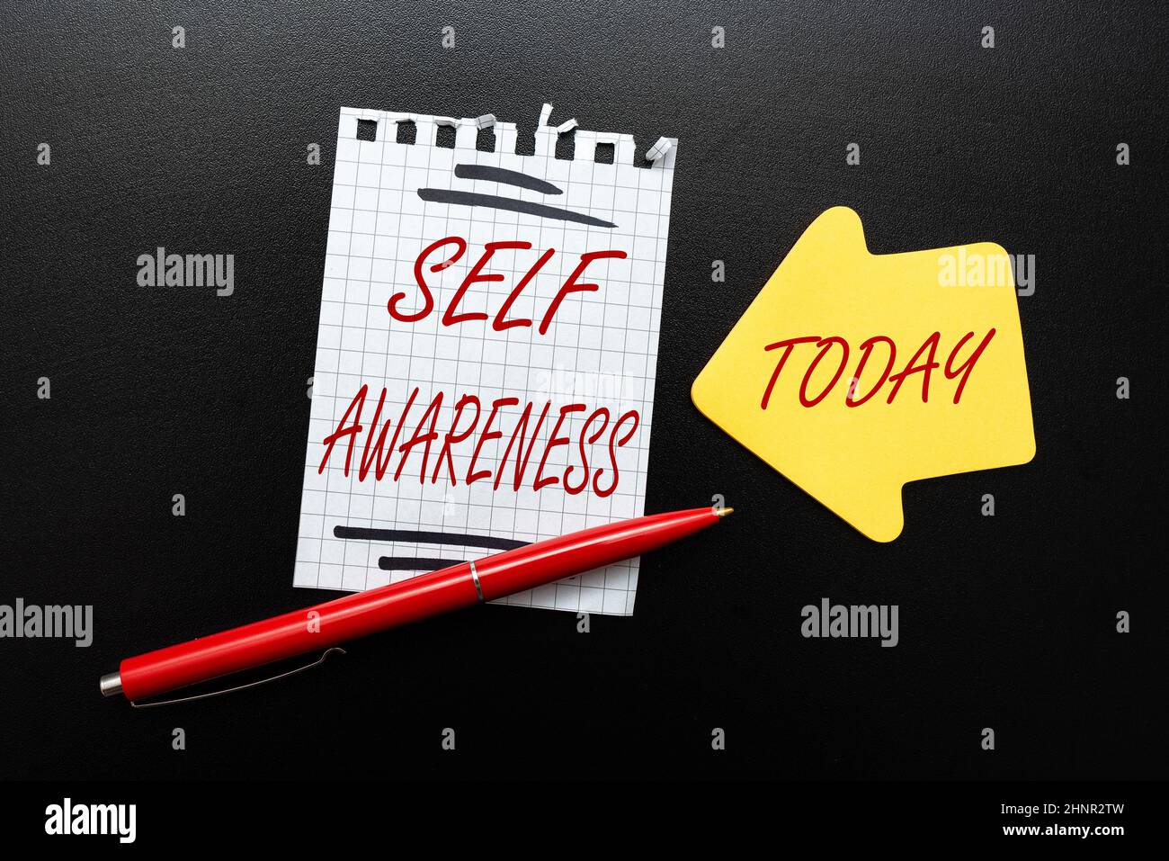 Conceptual display Self Awareness, Business showcase Consciousness of a ...