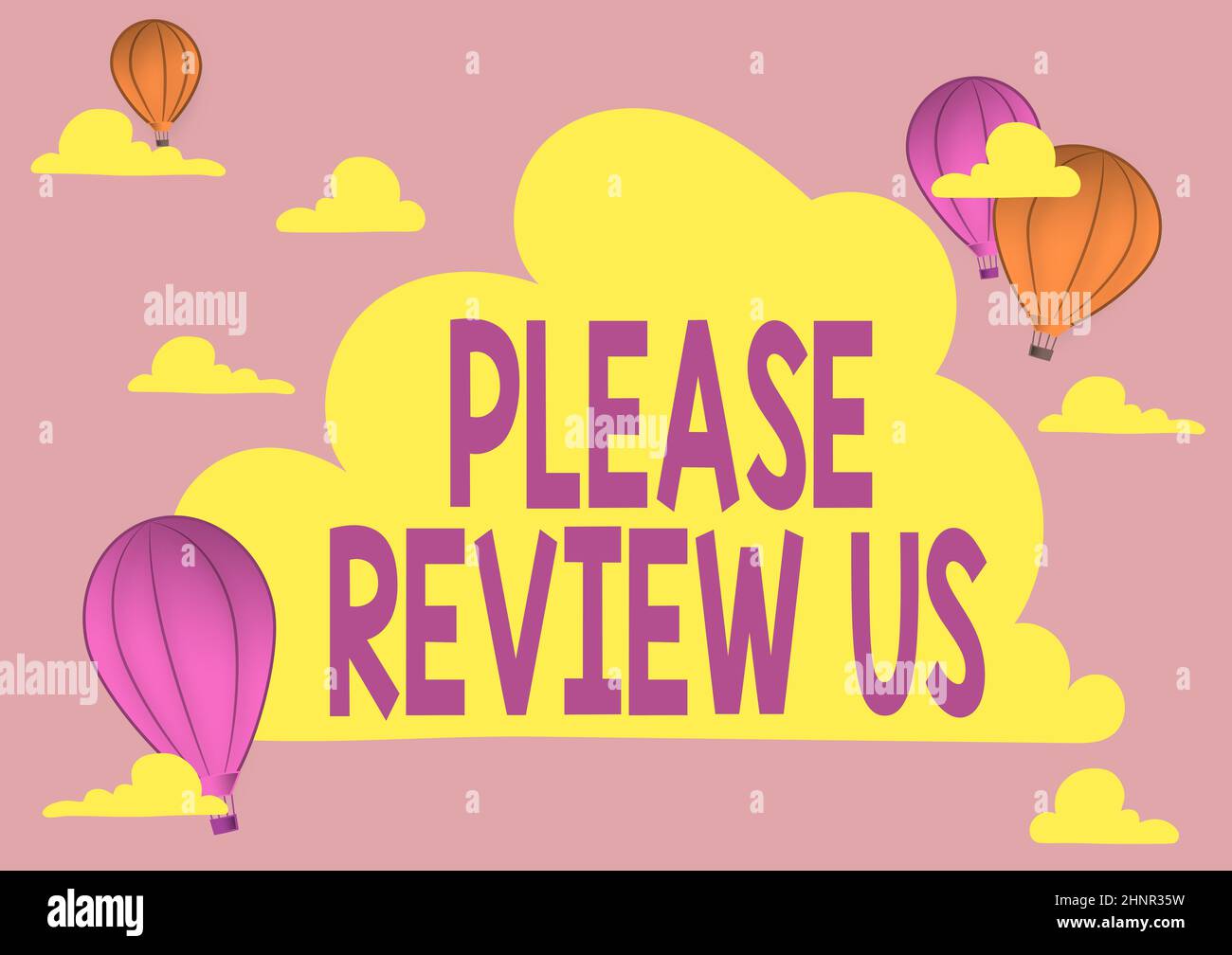 Hand writing sign Please Review Us, Business idea situation or system ...