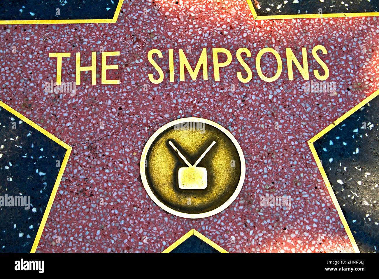 the star for The Simpsons on the walk of fame Stock Photo - Alamy
