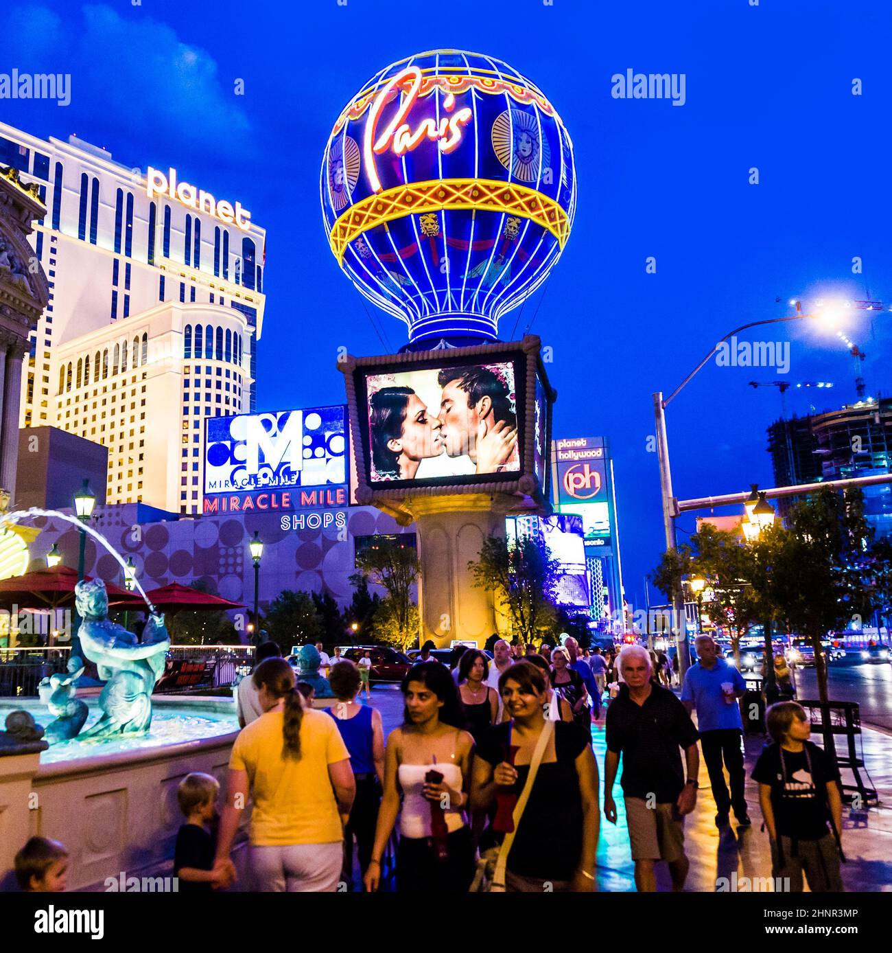 Hotel Paris Vegas with the Eiffel tower and gambling place on the Las ...