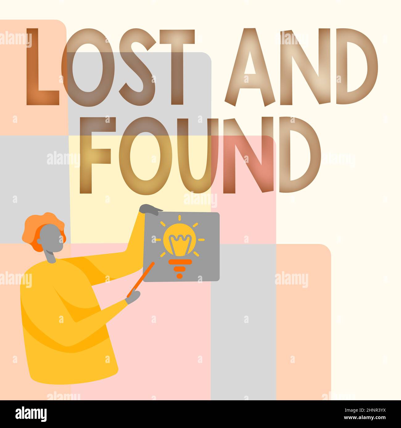 Conceptual display Lost And Found, Concept meaning a place where lost ...