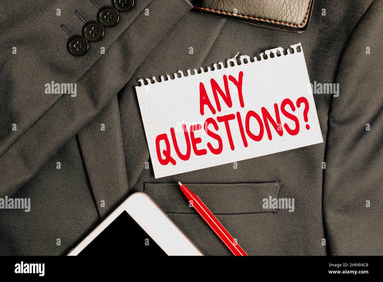 Text showing inspiration Any Questions Question, Business concept you ...