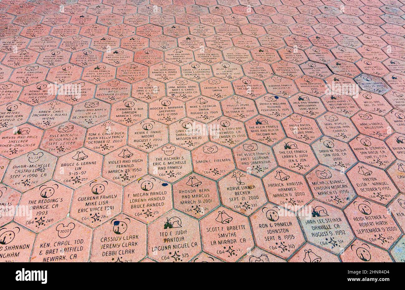 commemorative bricks with names in terracotta Stock Photo - Alamy