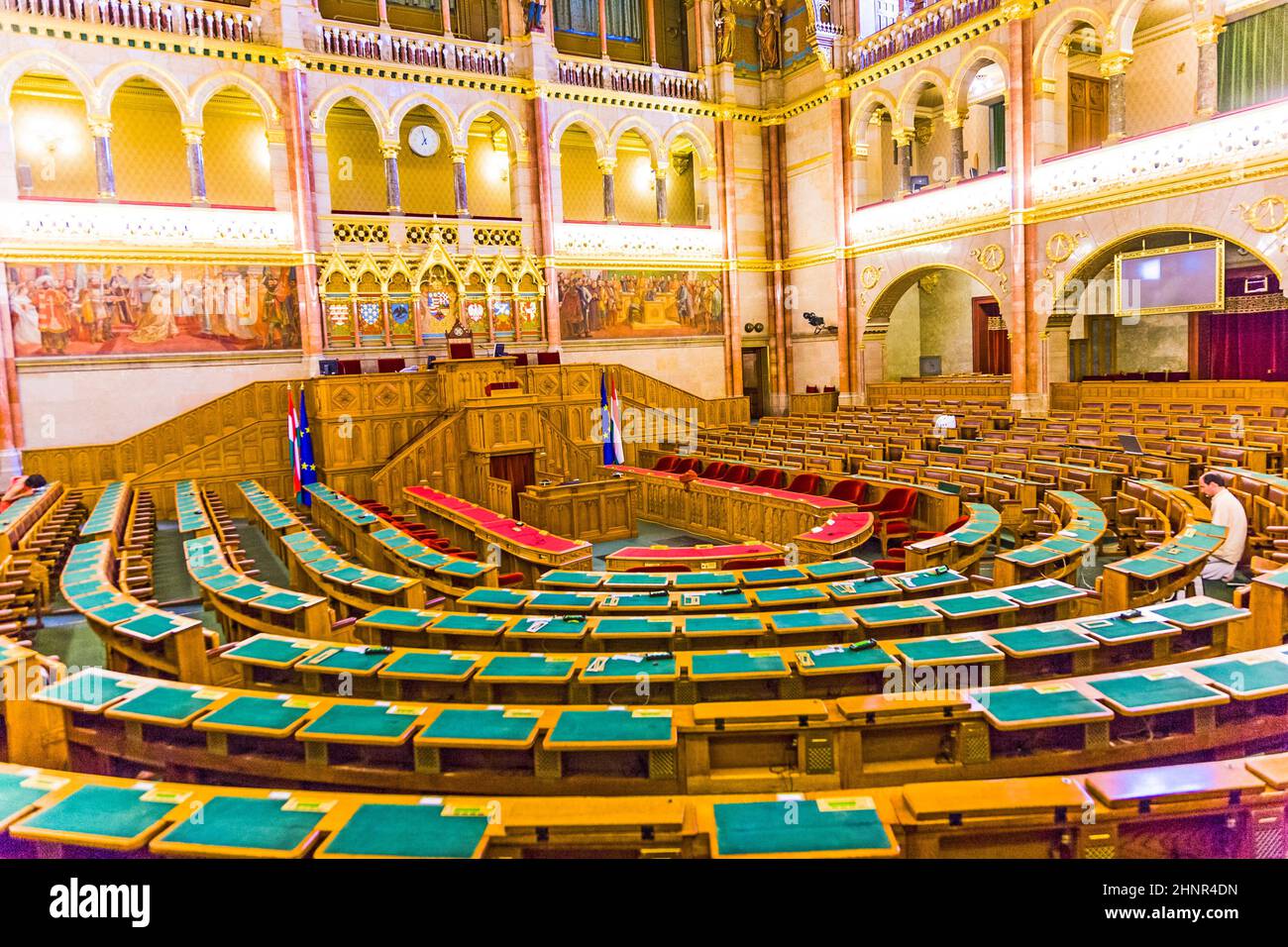 Budapest, Hungary - August 8, 2008: inside famous hungarian parliament ...