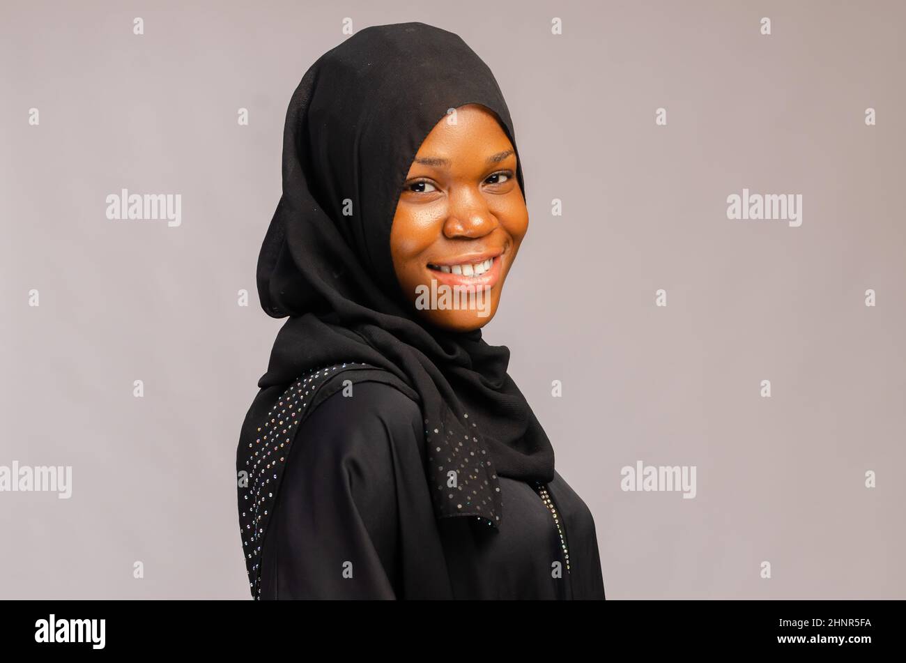african woman with happy smile strict formal outfit and elegant ...