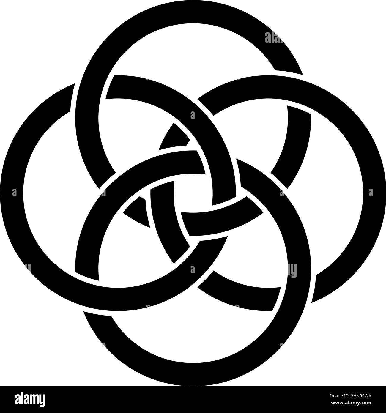 Interlace, interconnected, intersecting circles, rings abstract ...