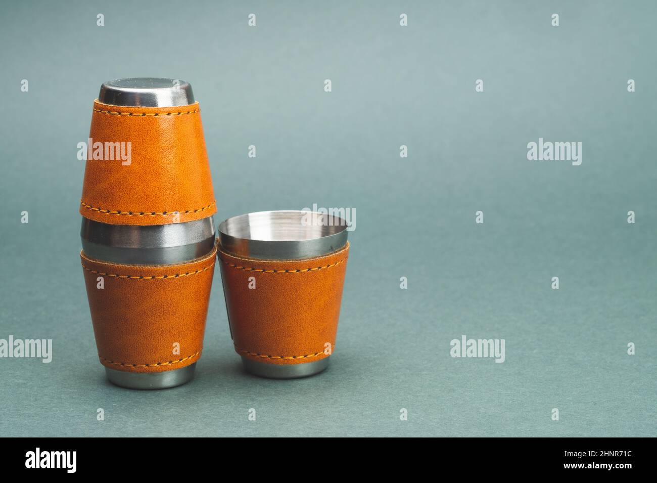 Metallic shot glasses. travel shot glass for alcohol with leather ...