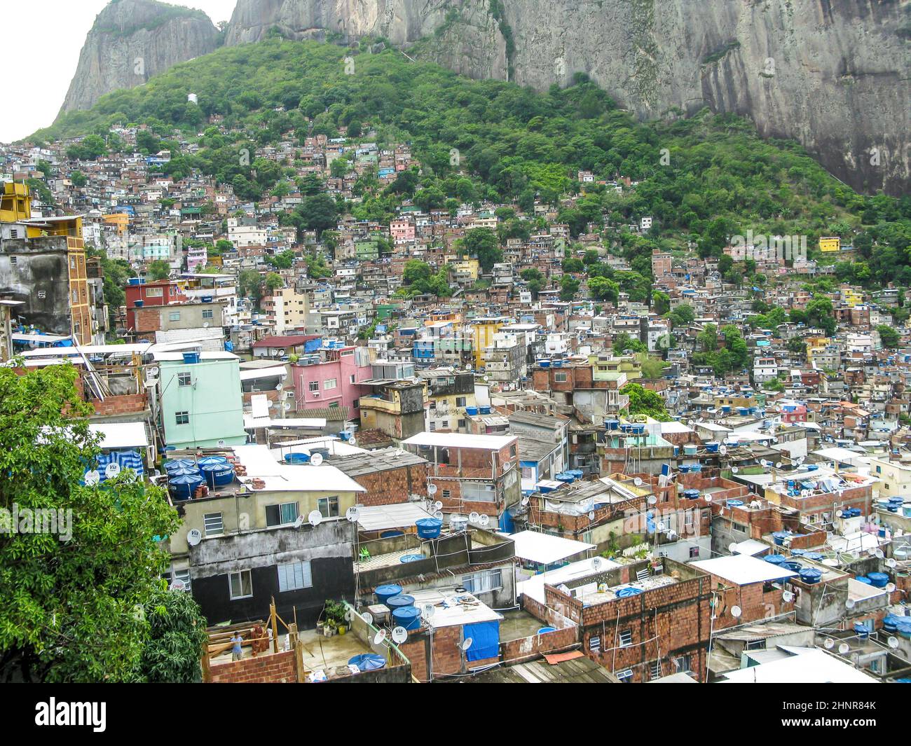 Mountain covered by poor houses - Favela - Rio de Janeiro Stock Photo ...
