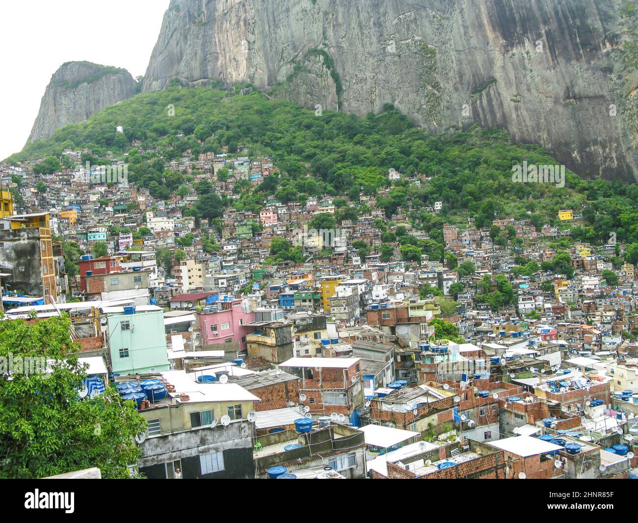 Mountain covered by poor houses - Favela - Rio de Janeiro Stock Photo ...