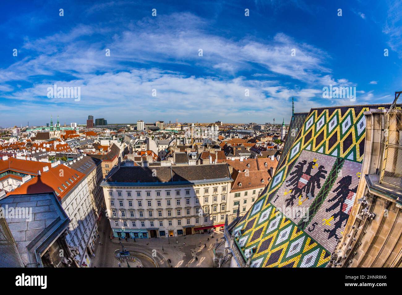 Vienna stephansdom cathedral aerial skyline hi-res stock photography ...