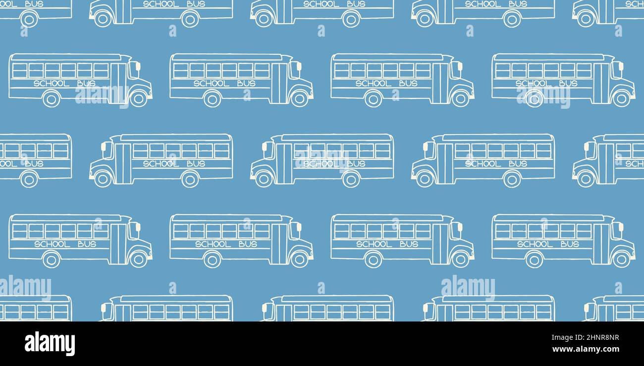 Seamless pattern with school busses, back to school pattern. Endless ...