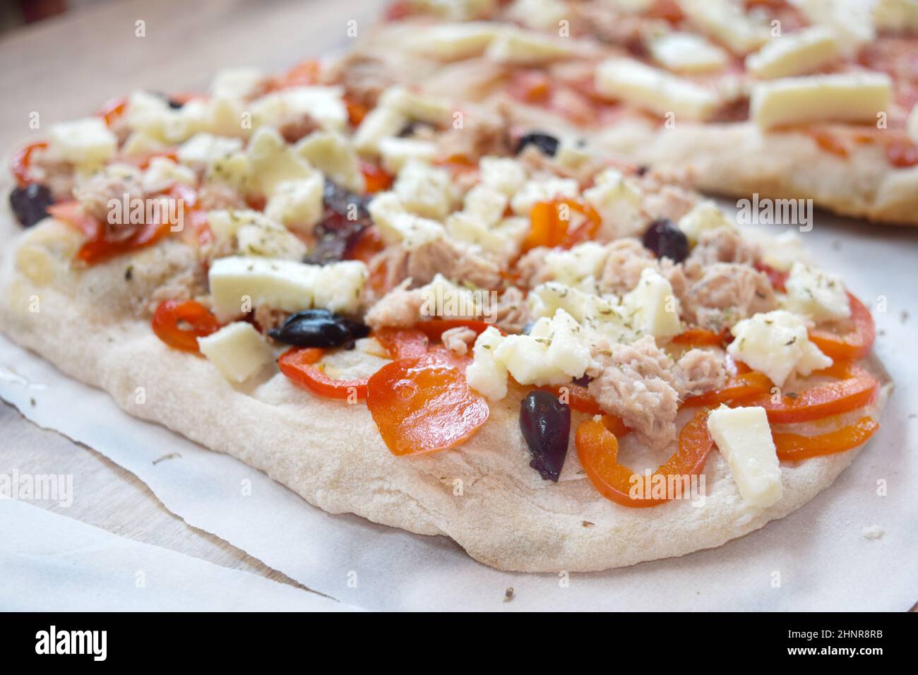 traditional roman pinsa filled with variety of ingredients Stock Photo ...