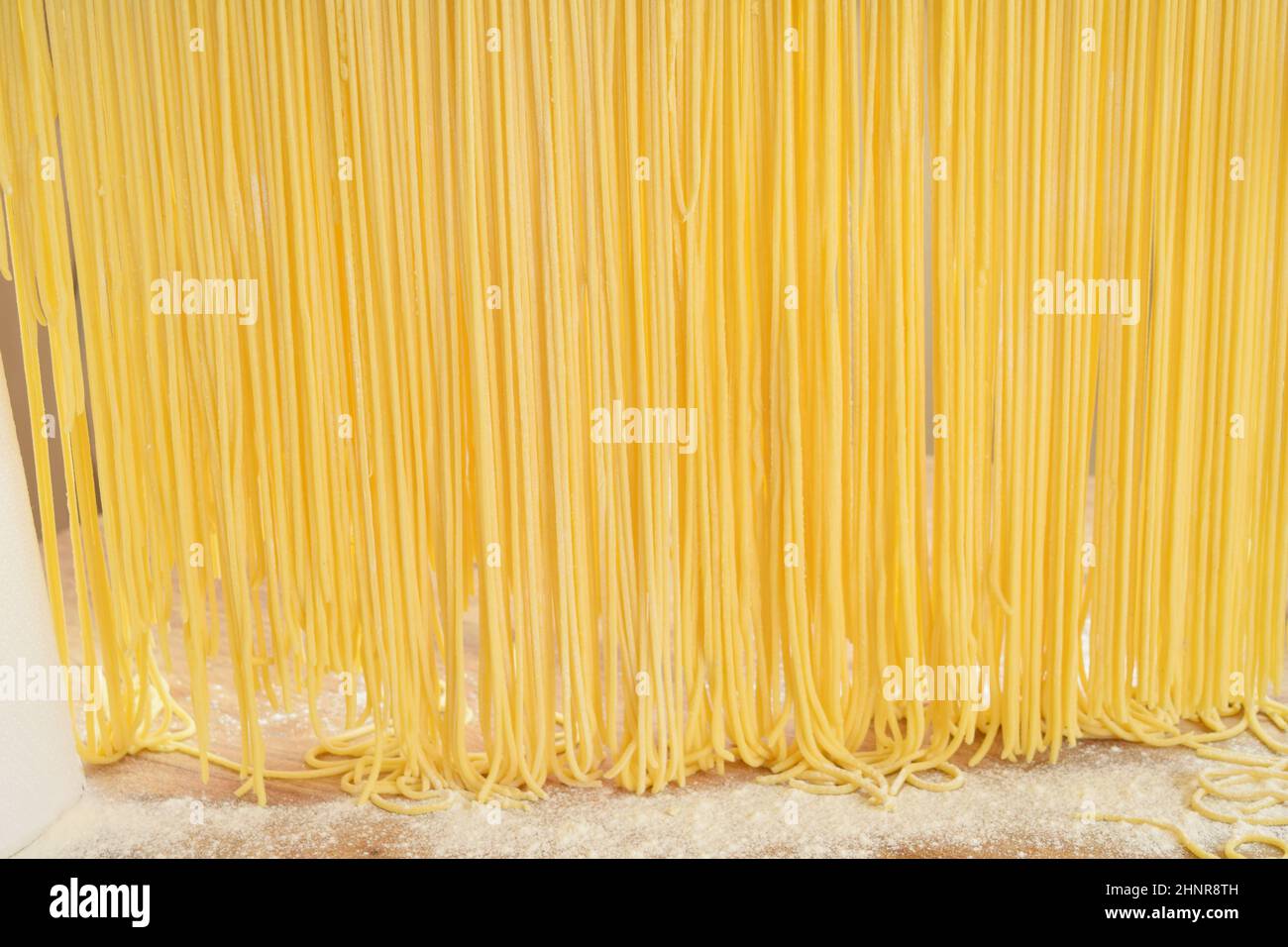 egg pasta preparation phase at home: drying Stock Photo - Alamy