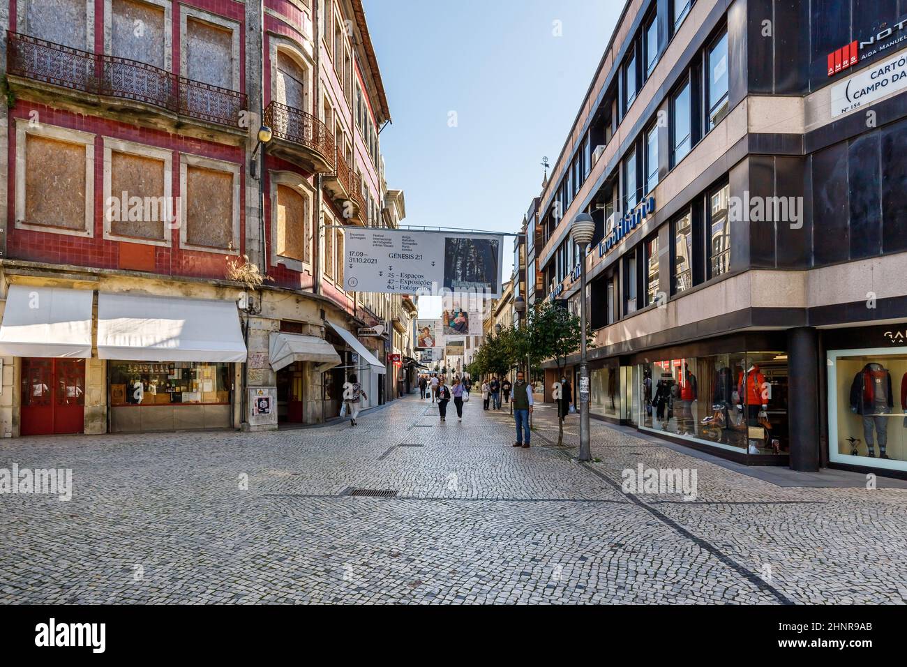 Street atmosphere and architectural detail in Brage, Portugal Stock ...