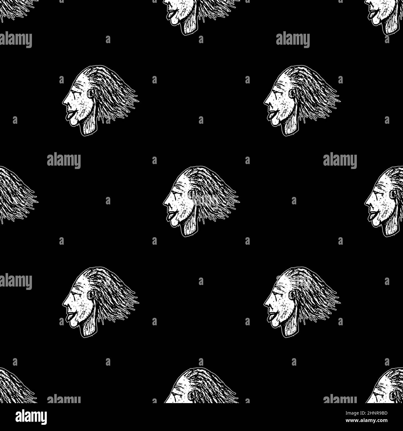 Sketchy Blind Woman Head Drawing Motif Pattern Stock Photo - Alamy