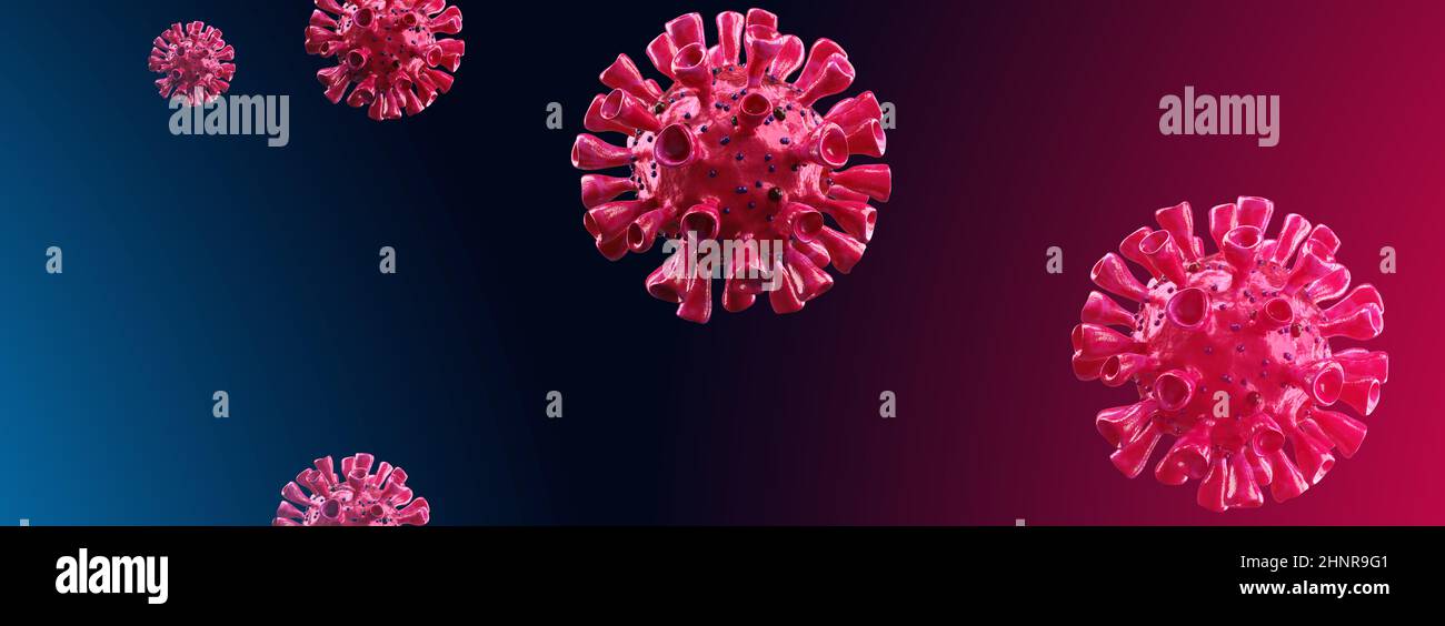 Dangerous corona virus, SARS pandemic risk concept. 3D illustration ...