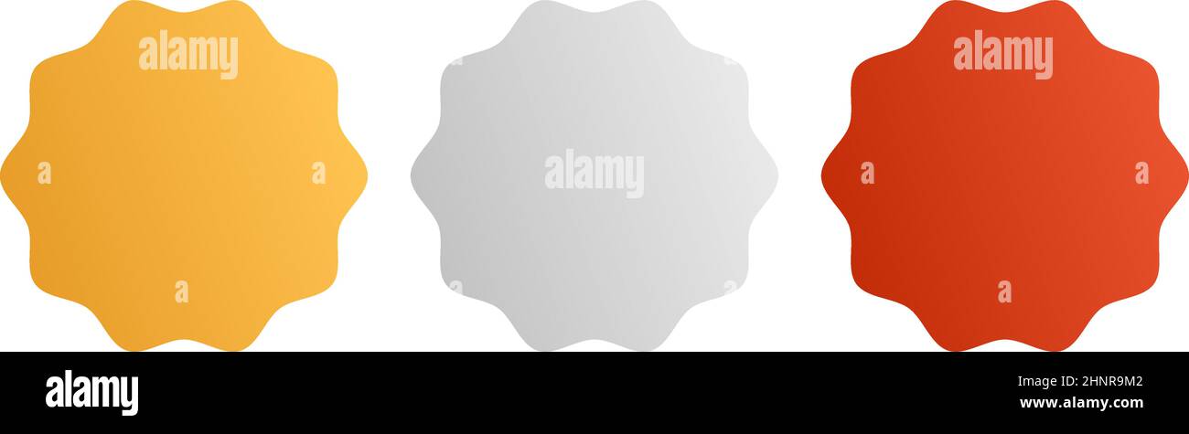 Gold, silver, bronze plaque, banner and seal. Precious metal badge ...