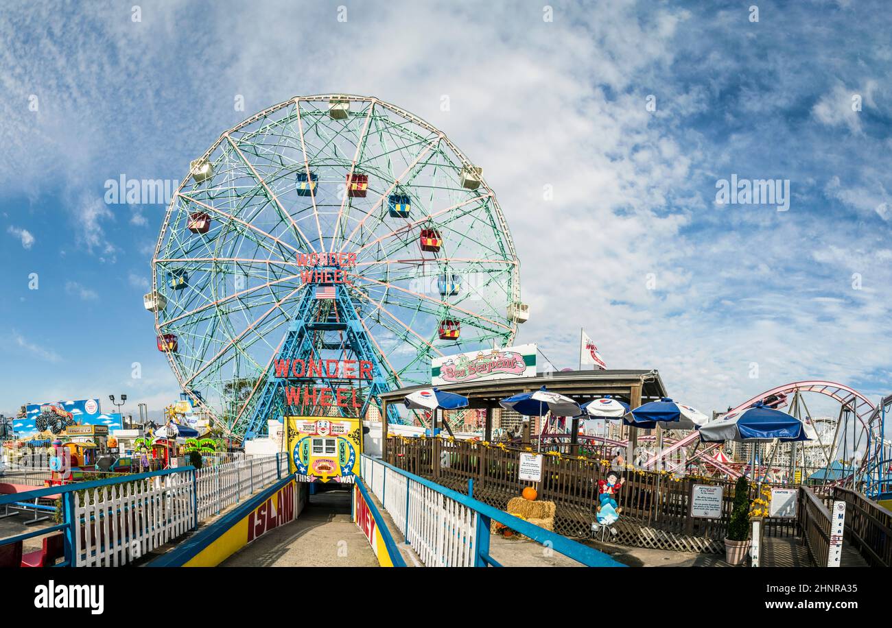 Wonder Wheel is a hundred and fifty foot eccentric wheel at Luna Park ...