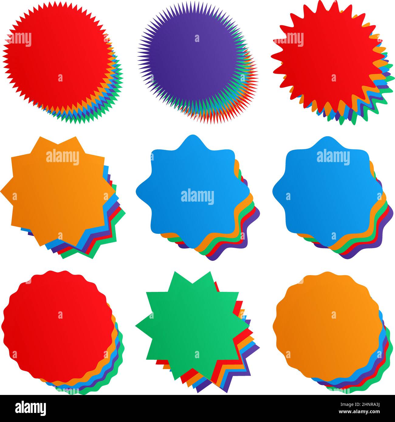 Starburst, sunburst price tag, label with empty, blank space. Price ...