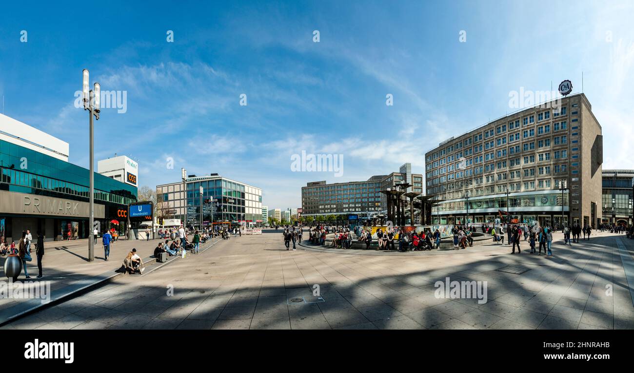 Crowd people on the Alexanderplatz in Berlin Stock Photo - Alamy