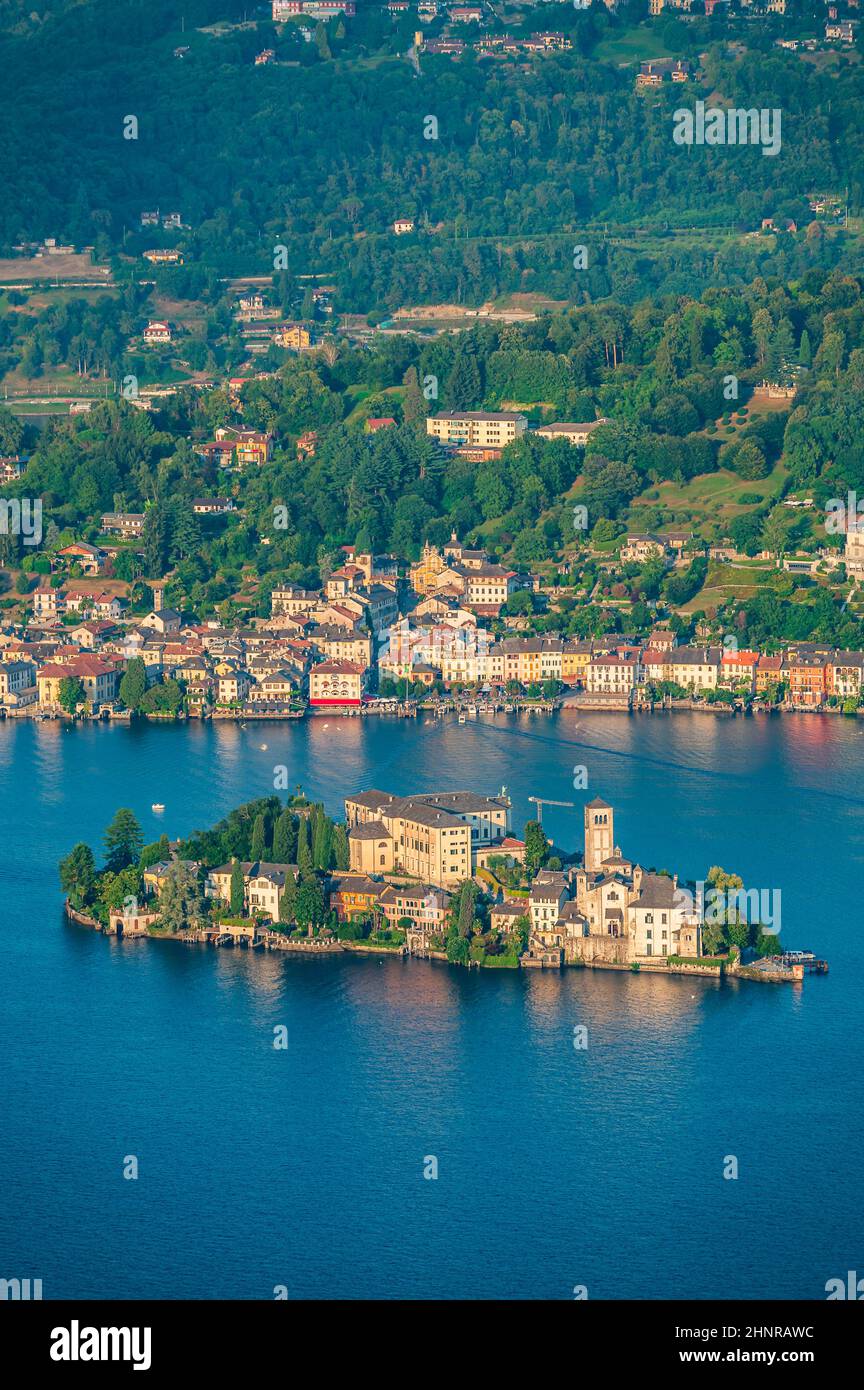 San Giulio Island is an island within Lake Orta in Piedmont with a ...