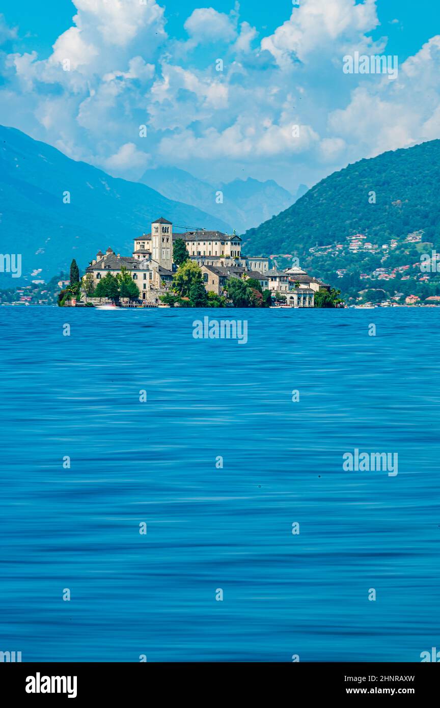 San Giulio Island is an island within Lake Orta in Piedmont with a ...