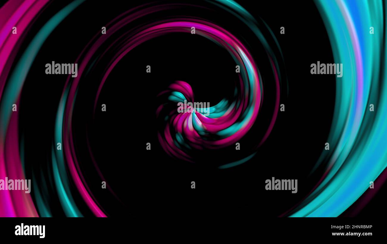 Abstract 3d render swirl with twisting lines in constant rotation ...