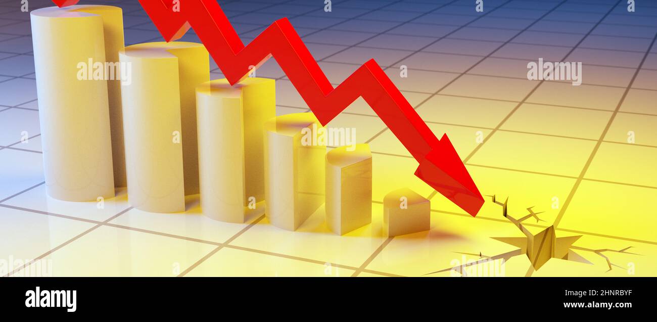 Graphs representing the stock market crash. 3d illustration Stock Photo ...