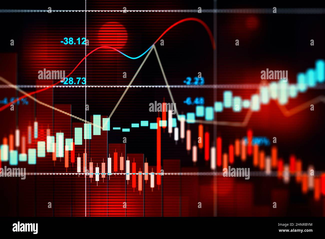 Graphs representing the stock market crash. 3d illustration Stock Photo ...