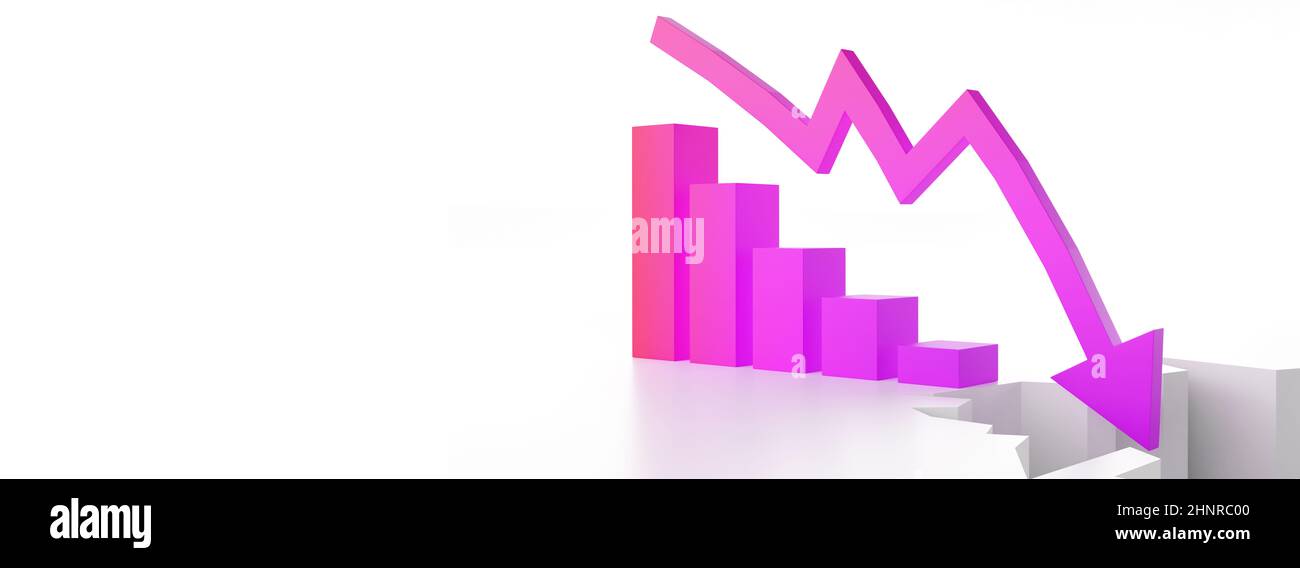 Graphs representing the stock market crash. 3d illustration Stock Photo ...