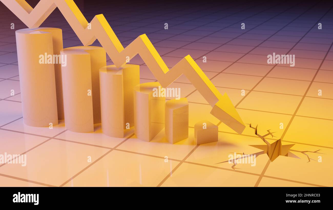 Graphs representing the stock market crash. 3d illustration Stock Photo ...