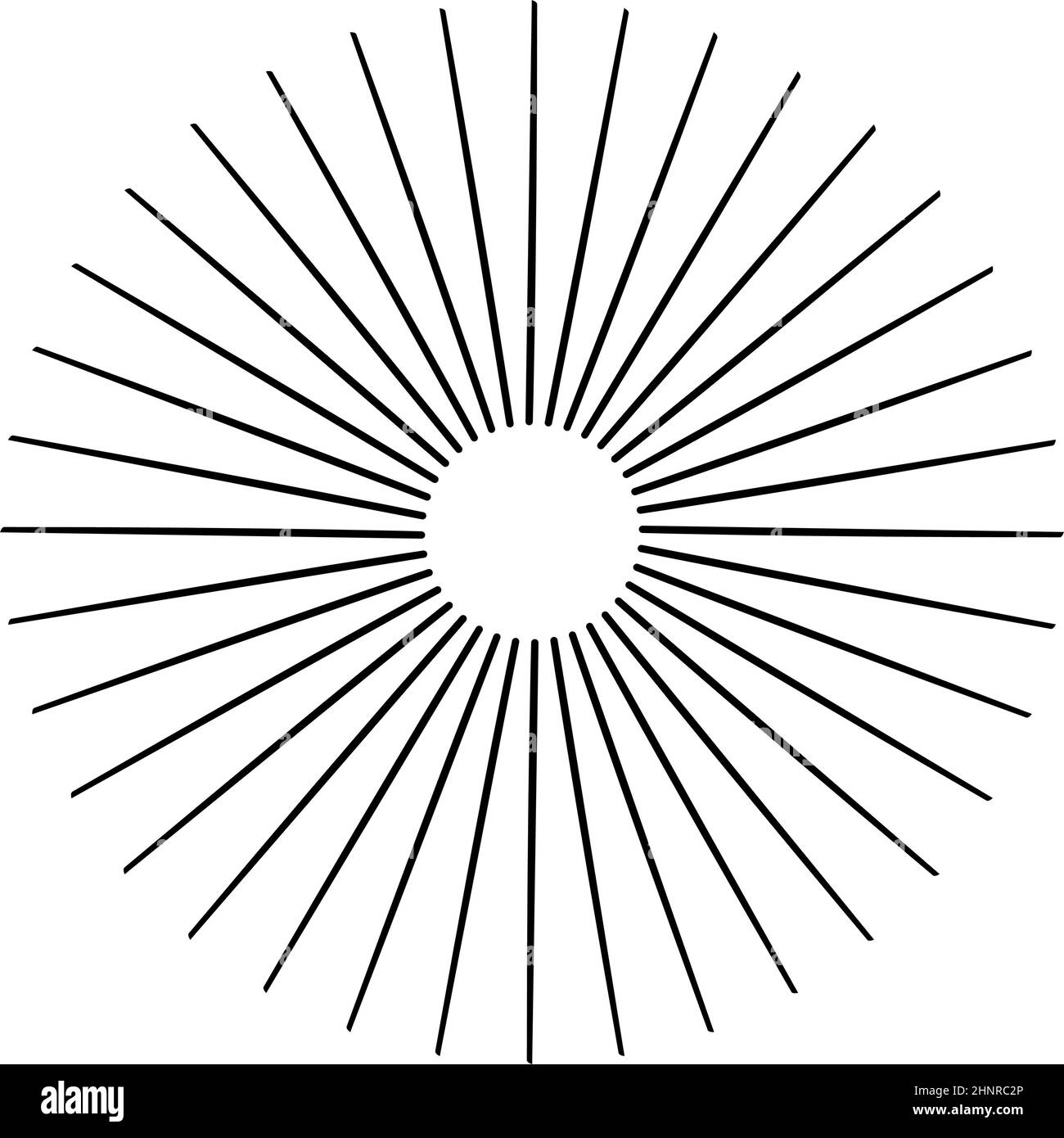 Radial, converging, radaiating lines. Abstract circular element. Beams ...