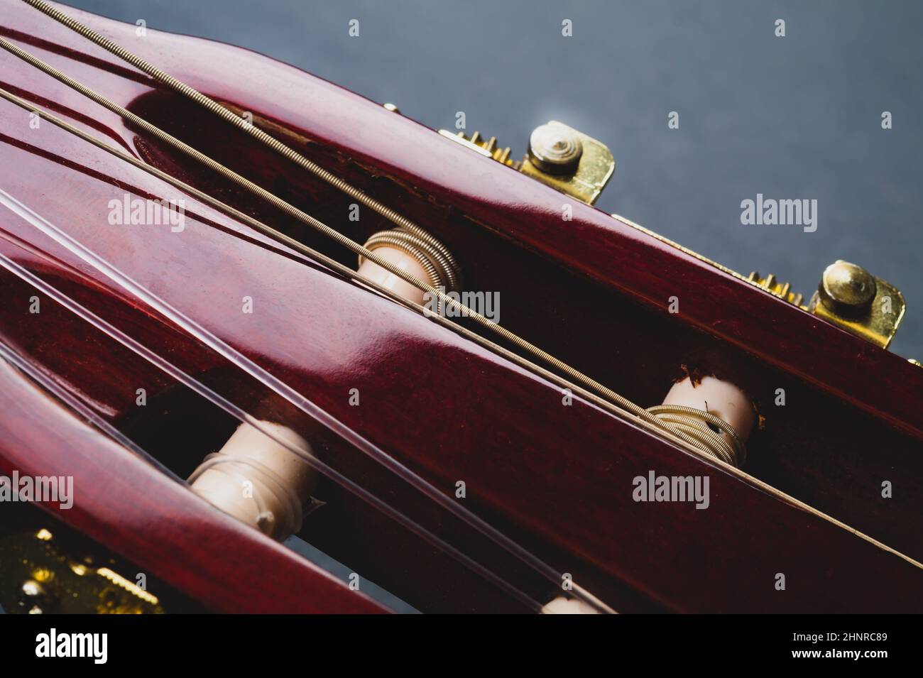 Guitar headstock close up. acoustic musical instrument Stock Photo - Alamy