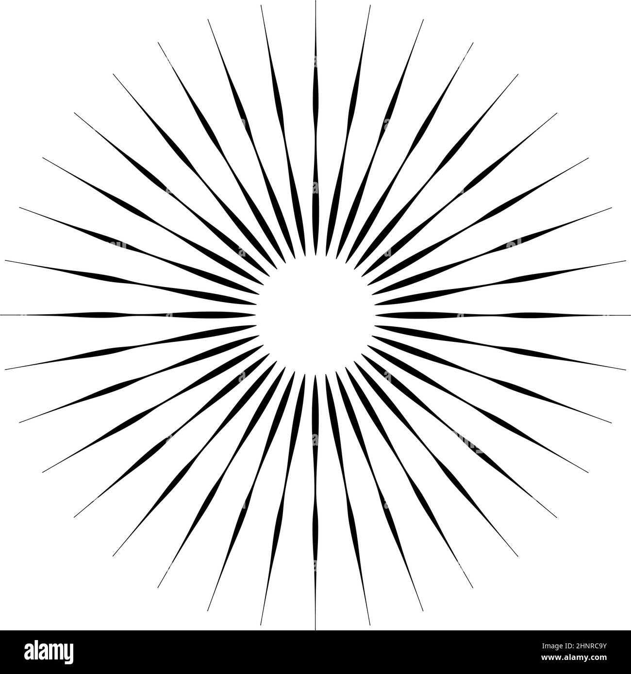 Radial, converging, radaiating lines. Abstract circular element. Beams ...