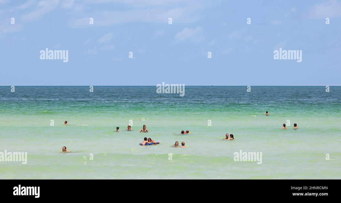 People enjoy swimming in South Beach in Miami Stock Photo - Alamy