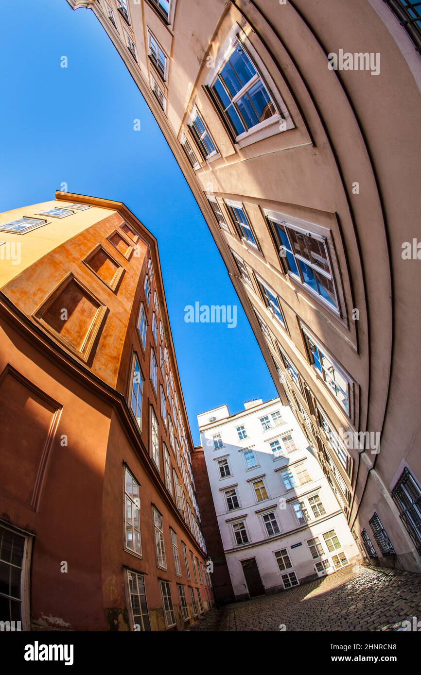 typical old houses in Vienna first district in the famous area Moelker ...
