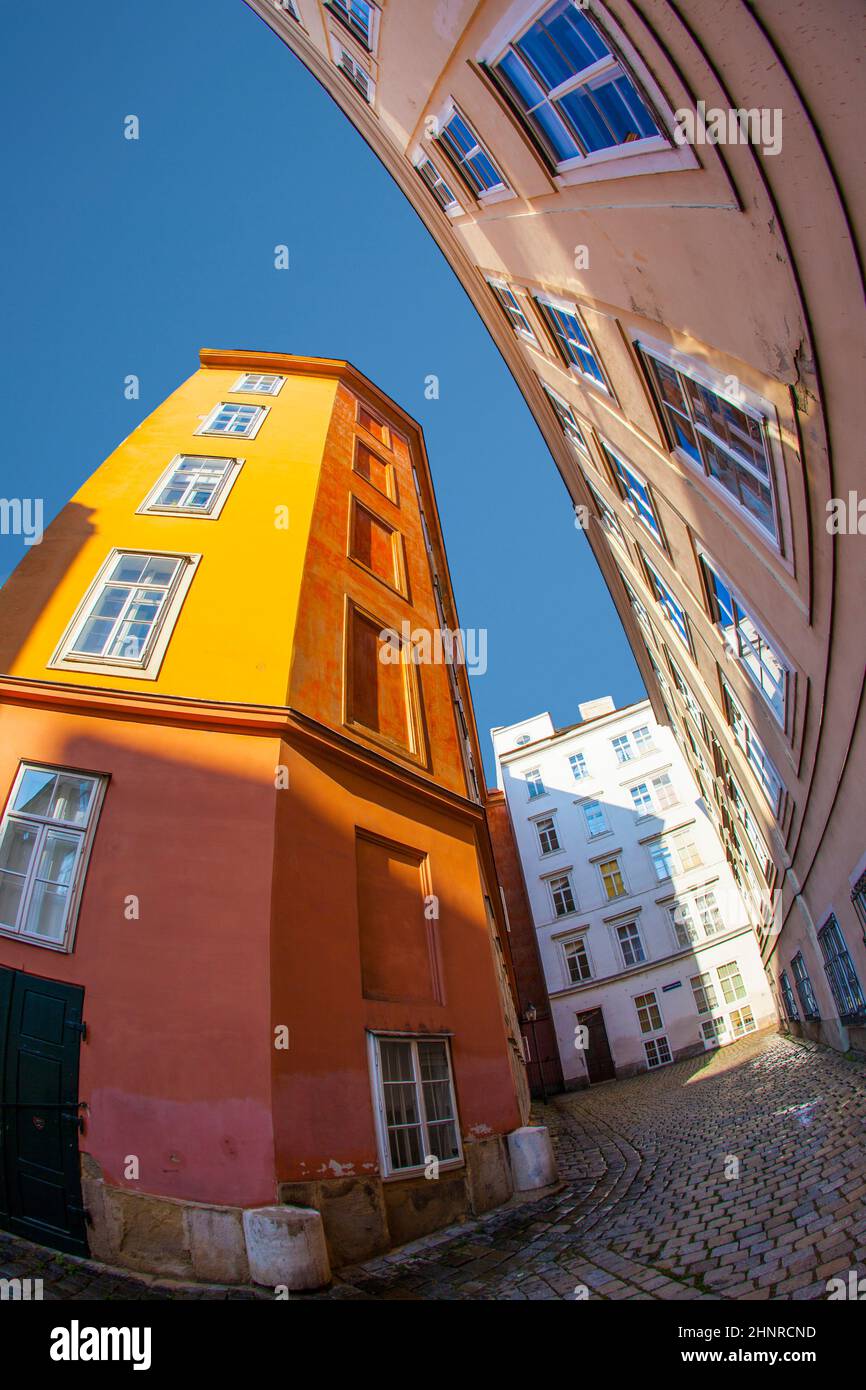typical old houses in Vienna first district in the famous area Moelker ...