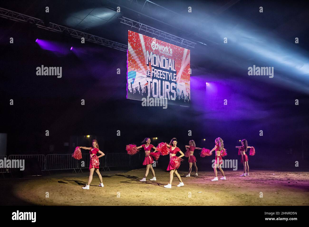 Image of cheerleaders at a motorcycle event Stock Photo - Alamy