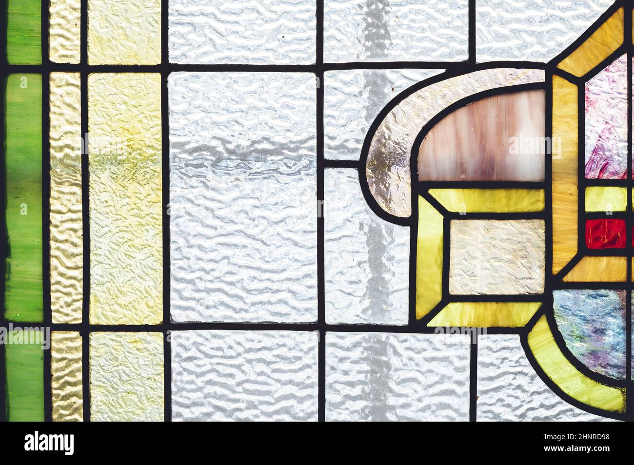 Closeup of a vintage stained glass church window Stock Photo - Alamy