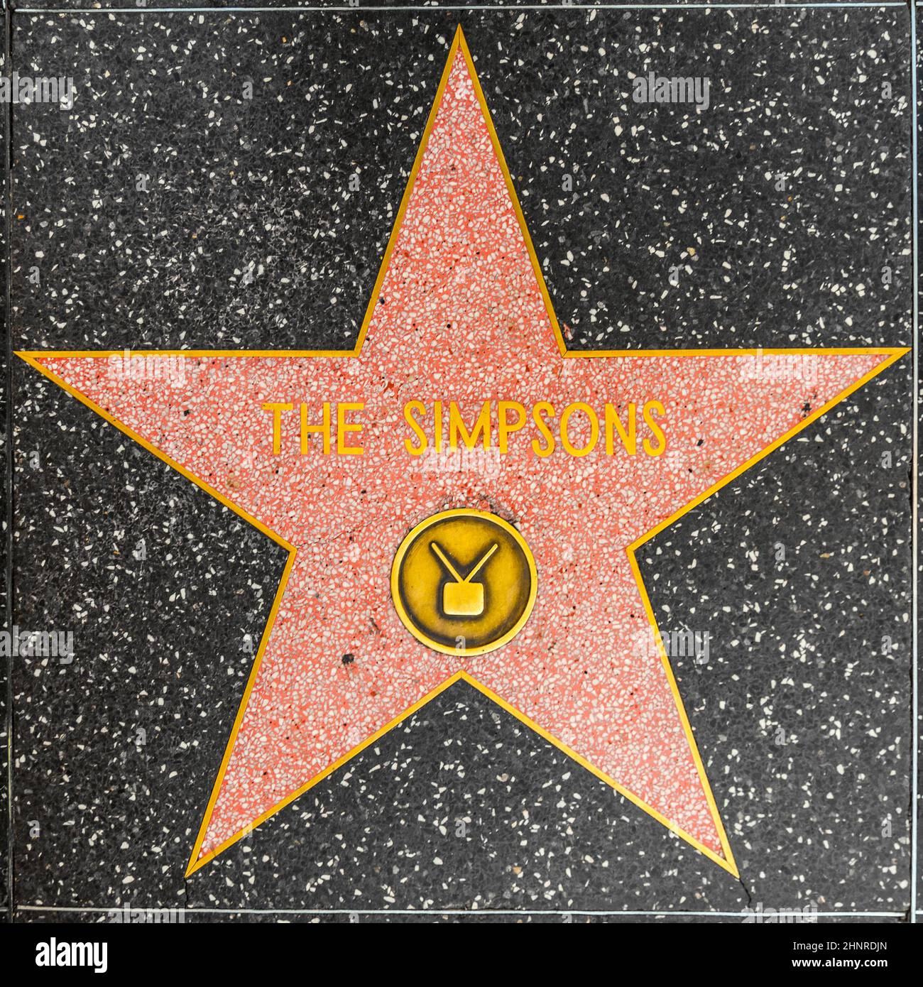 The Simpsons star on Hollywood Walk of Fame Stock Photo - Alamy