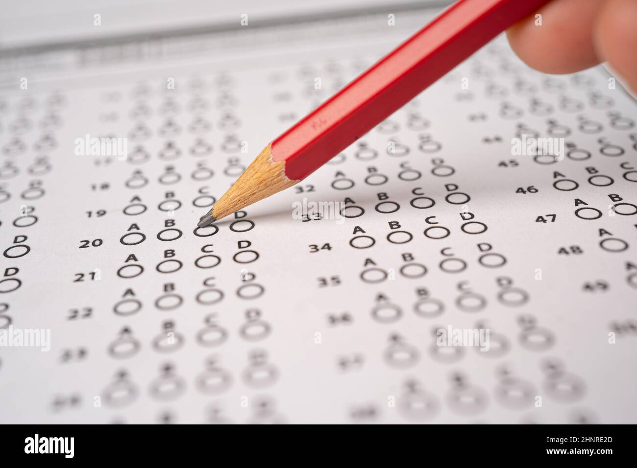 Answer sheets with Pencil drawing fill to select choice, education ...