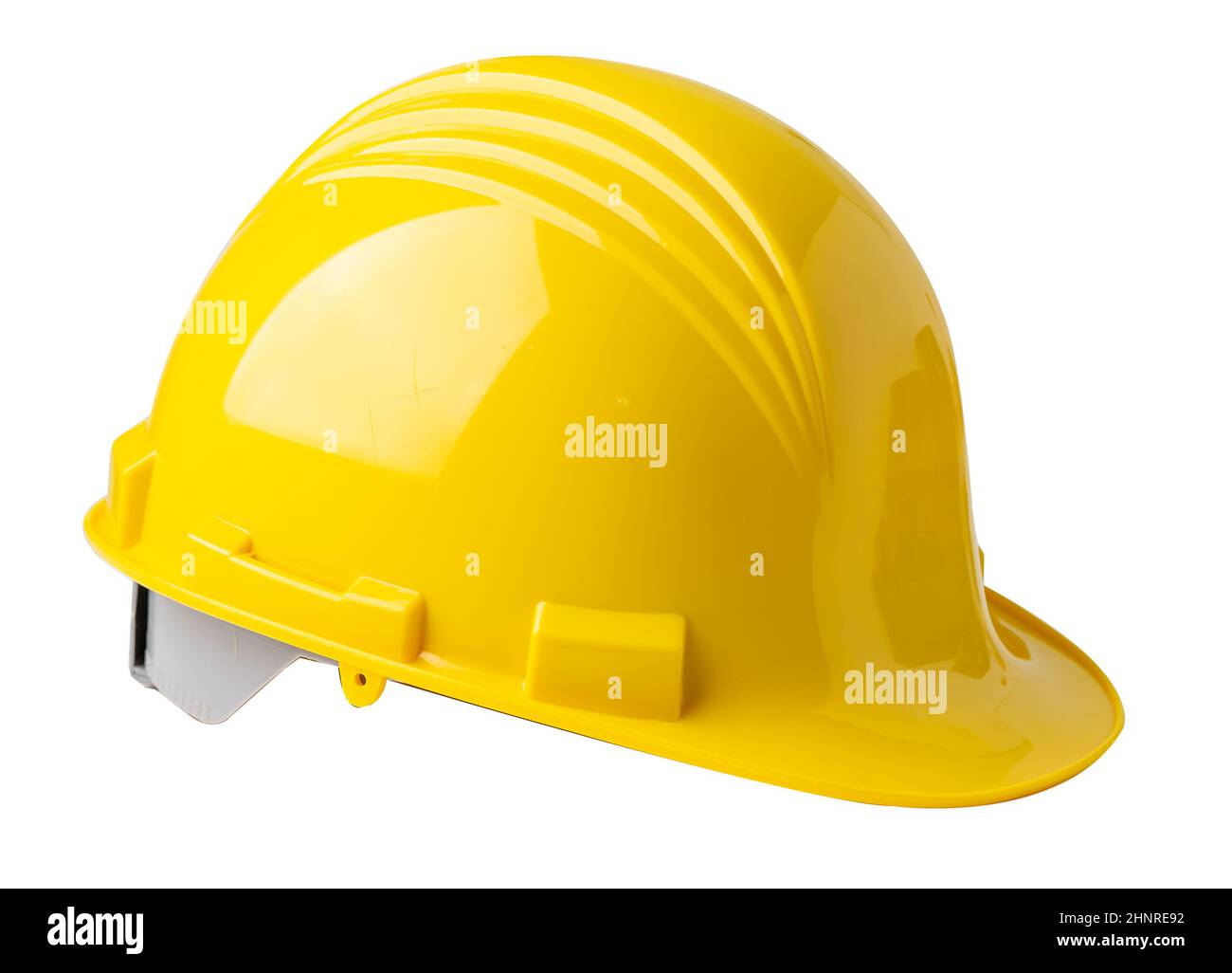 Yellow construction helmet isolated on white background with clipping ...