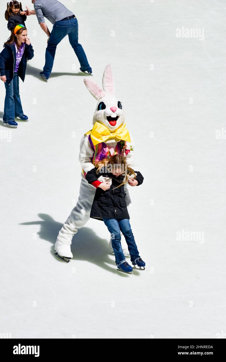 Skaters at Rockefeller Center, New York City, NY USA at Easter time ...