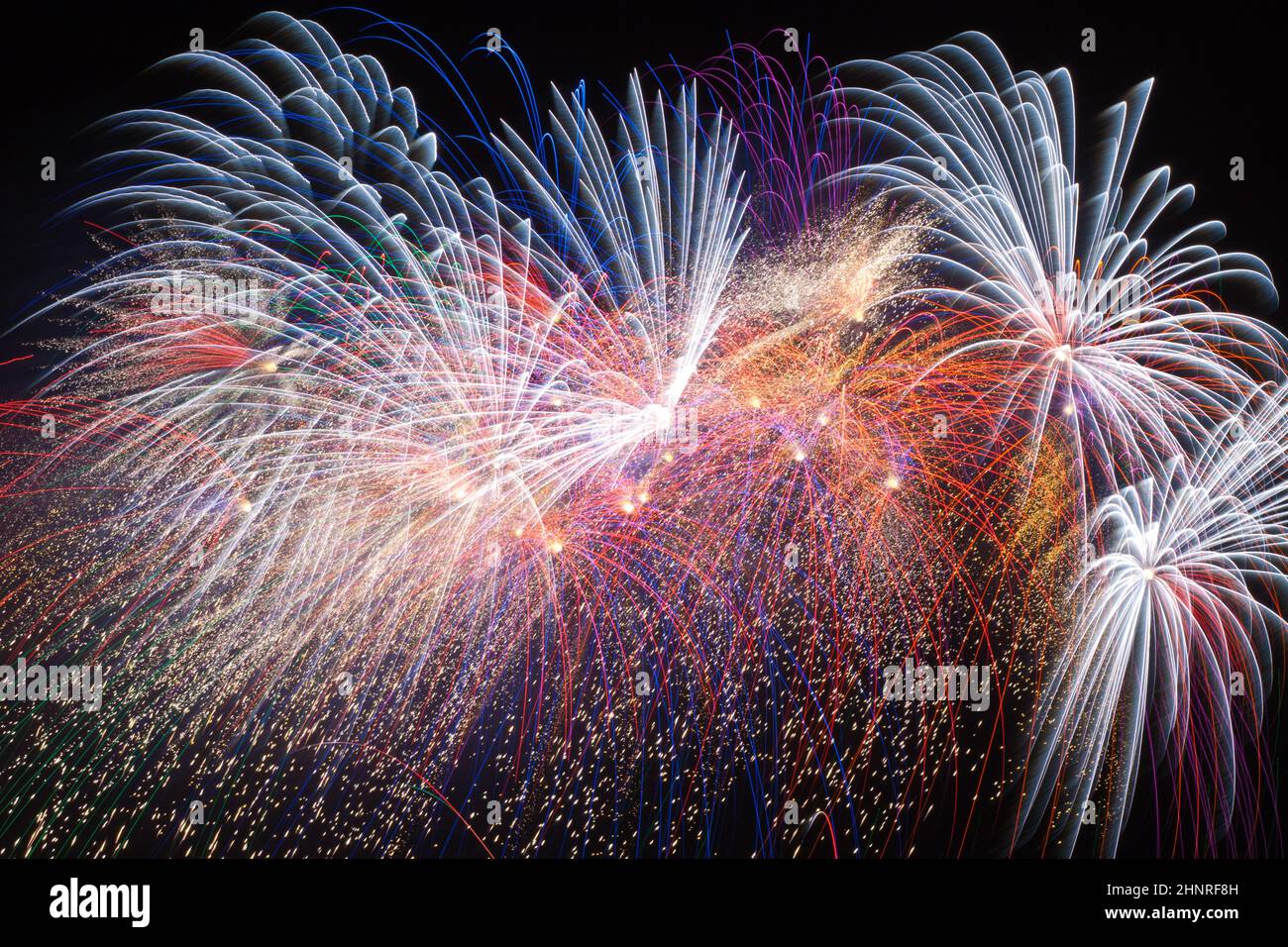 Colourful Pyrotechnic Fireworks in the Sky Stock Photo - Alamy