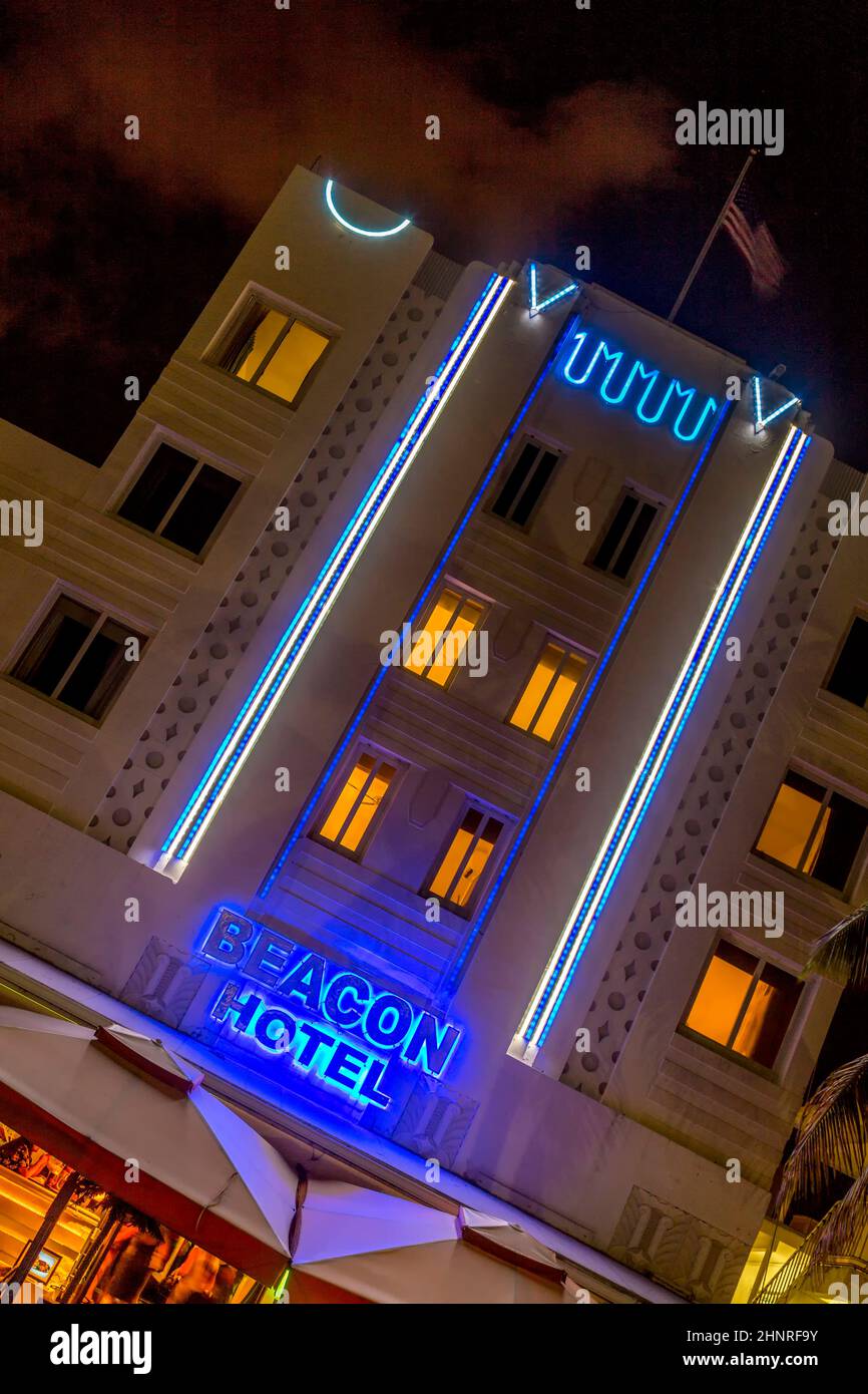 Beacon hotel at Ocean drive in Miami Beach Stock Photo - Alamy