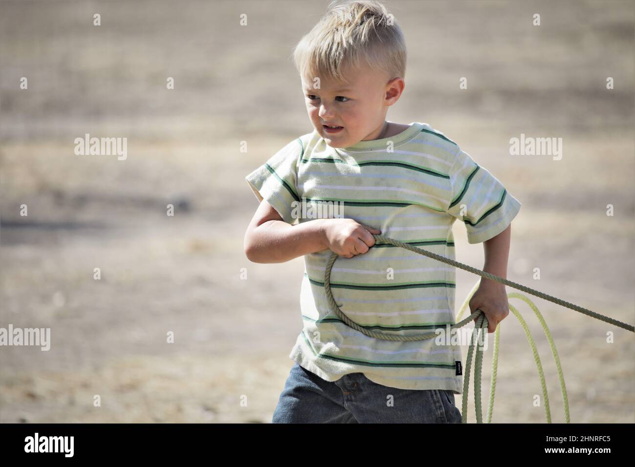practice FOR ROPING CONTEST BETWEEN 5 AND 6 YEAR OLD boys at small ...